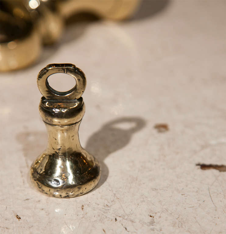Set of Seven Rare Brass Bell Weights For Sale at 1stDibs