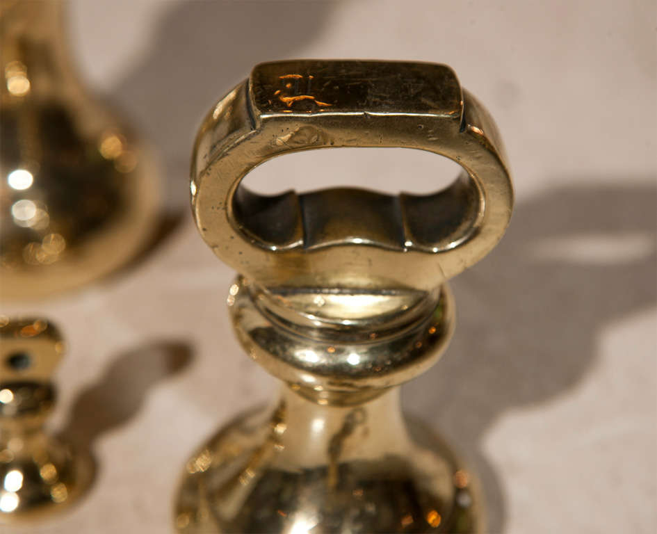 Set of Seven Rare Brass Bell Weights For Sale at 1stDibs
