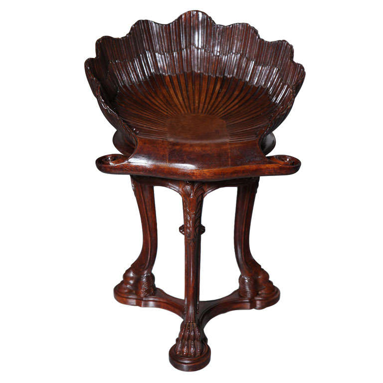 Carved Shell Shaped Piano Stool at 1stDibs