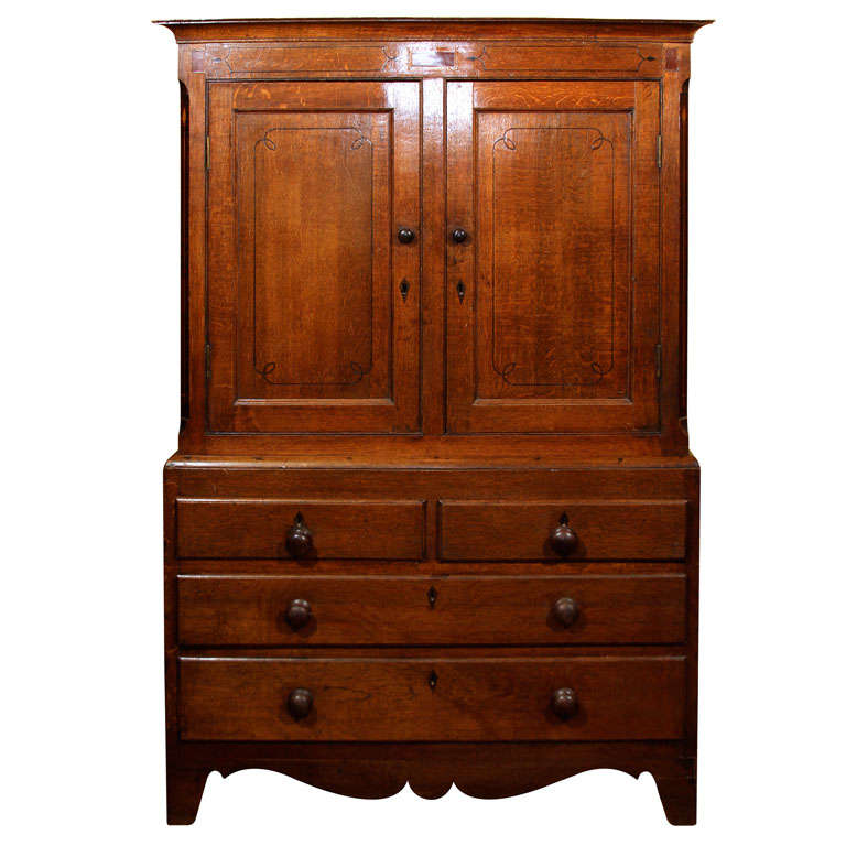 English Oak Linen Press For Sale at 1stDibs