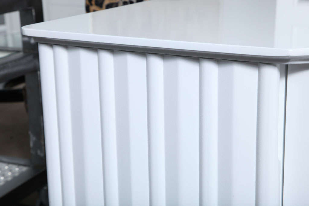 70's Charming White Glossy Lacquered Buffet at 1stDibs