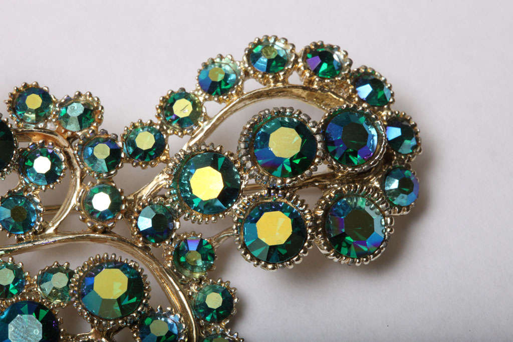 Boris Aurealis Iridescent Crystal Pin Brooch Vintage For Sale at ...