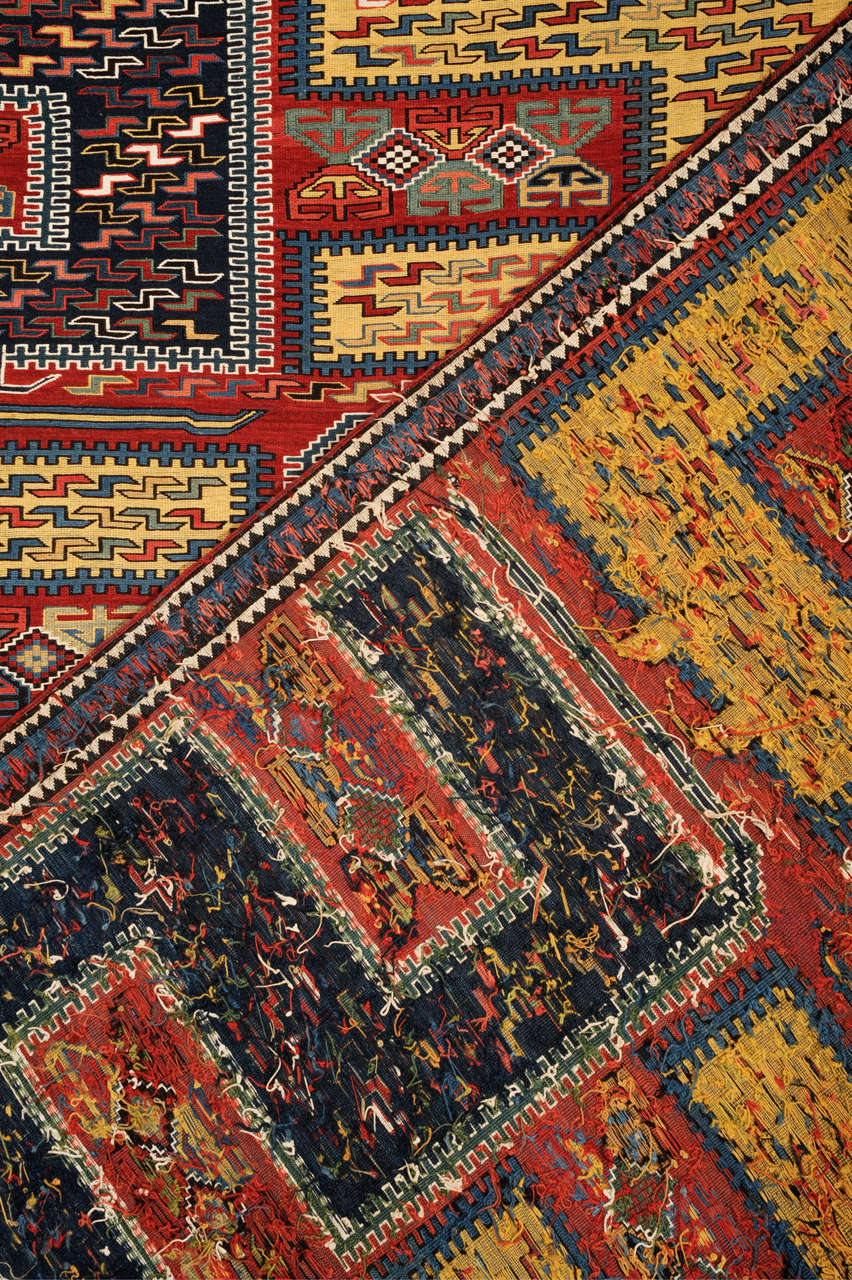 Spectacular Antique Caucasian Dragon Sileh Rug at 1stDibs