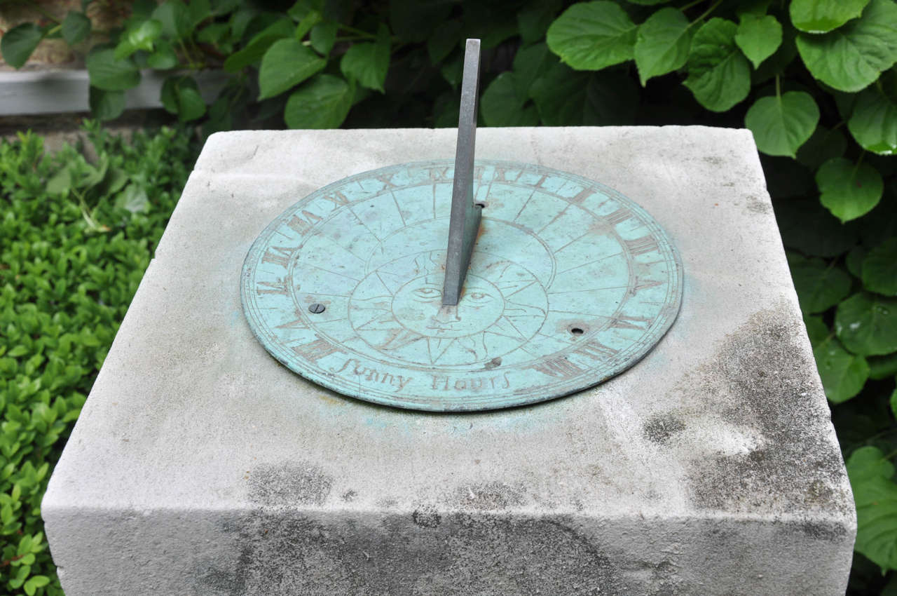 English Sundial on Limestone Base, circa 1900 For Sale at 1stDibs