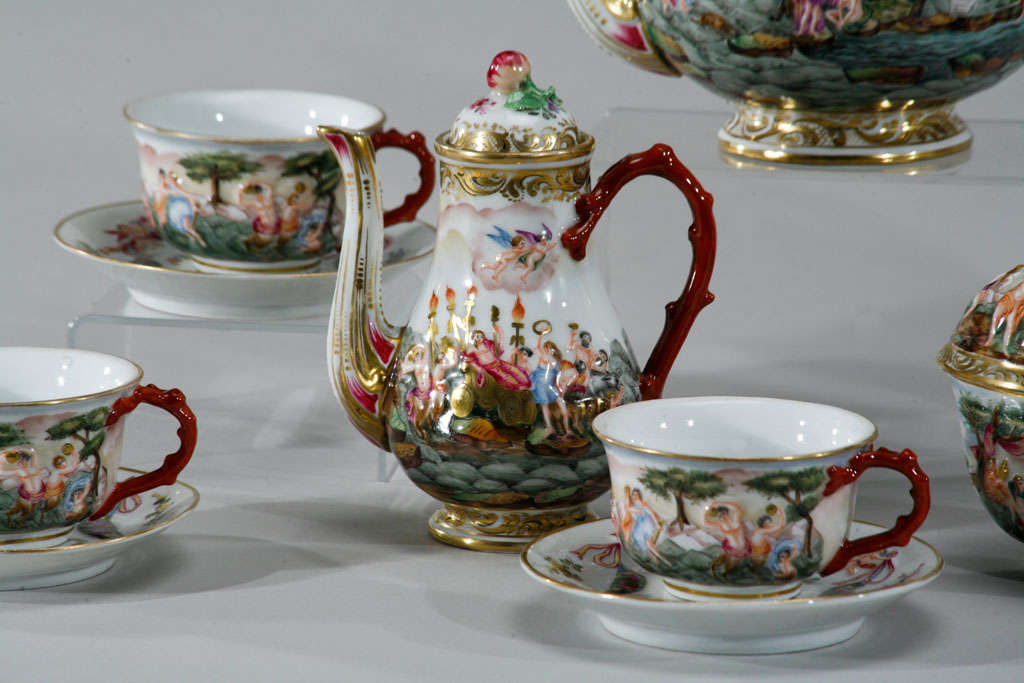 19th Century Naples/Capo di Monte Boxed Tea or Coffee Service For Sale ...