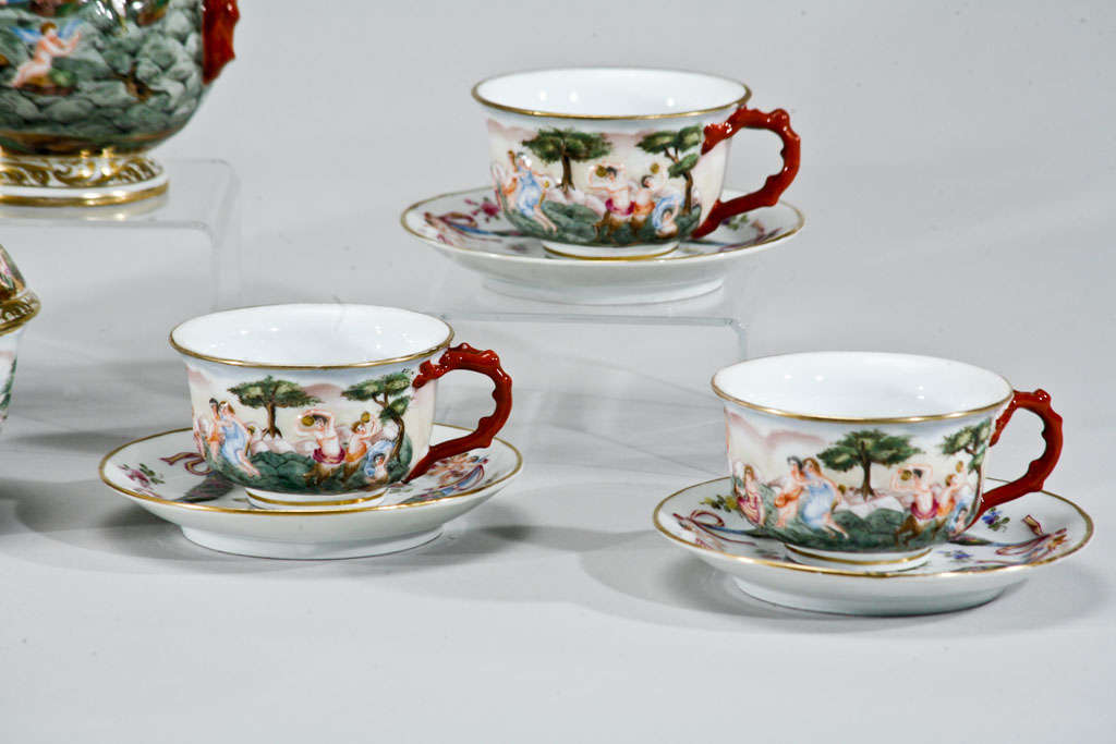 19th Century Naples/Capo di Monte Boxed Tea or Coffee Service For Sale ...
