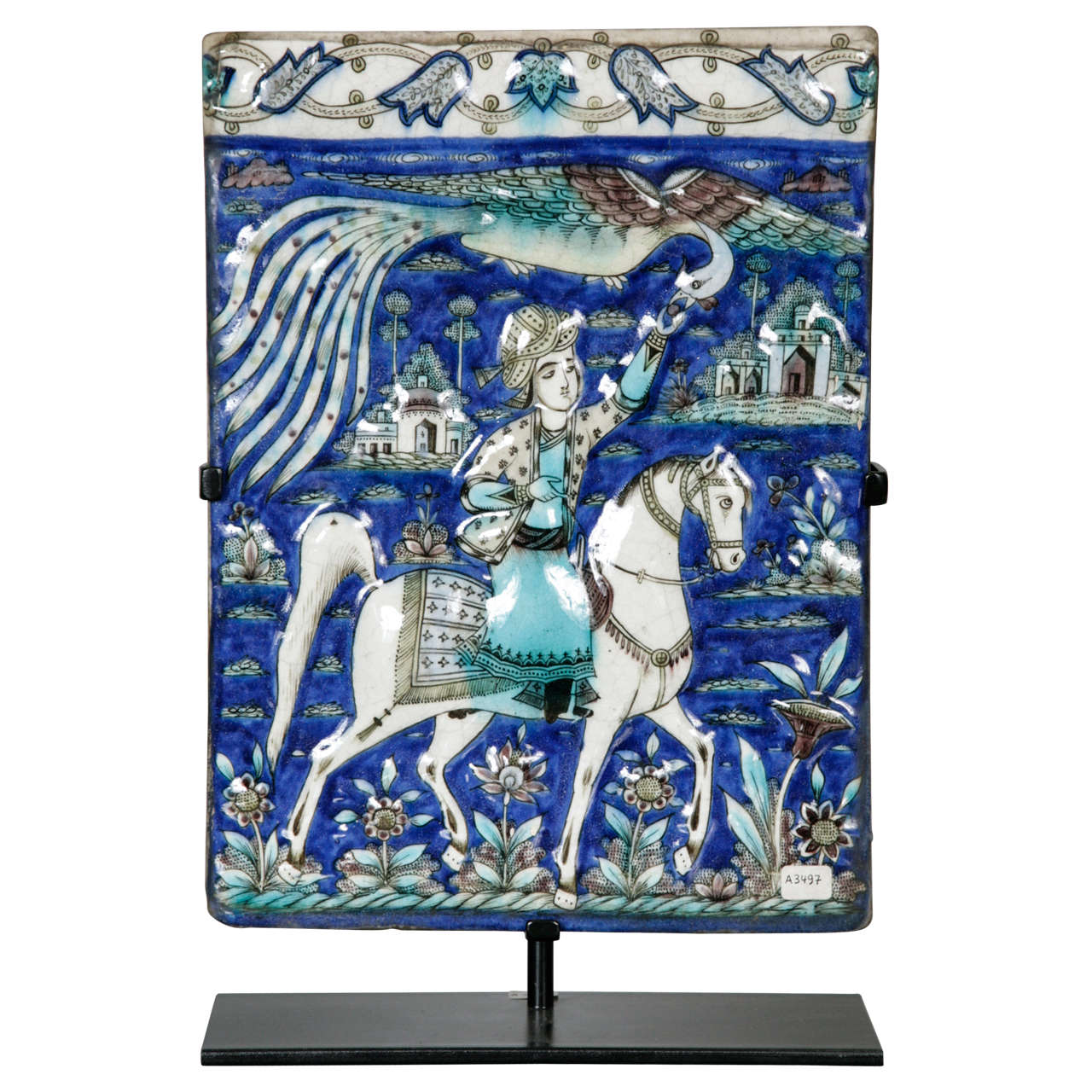 Persian Qajar tile, 19th century For Sale at 1stDibs