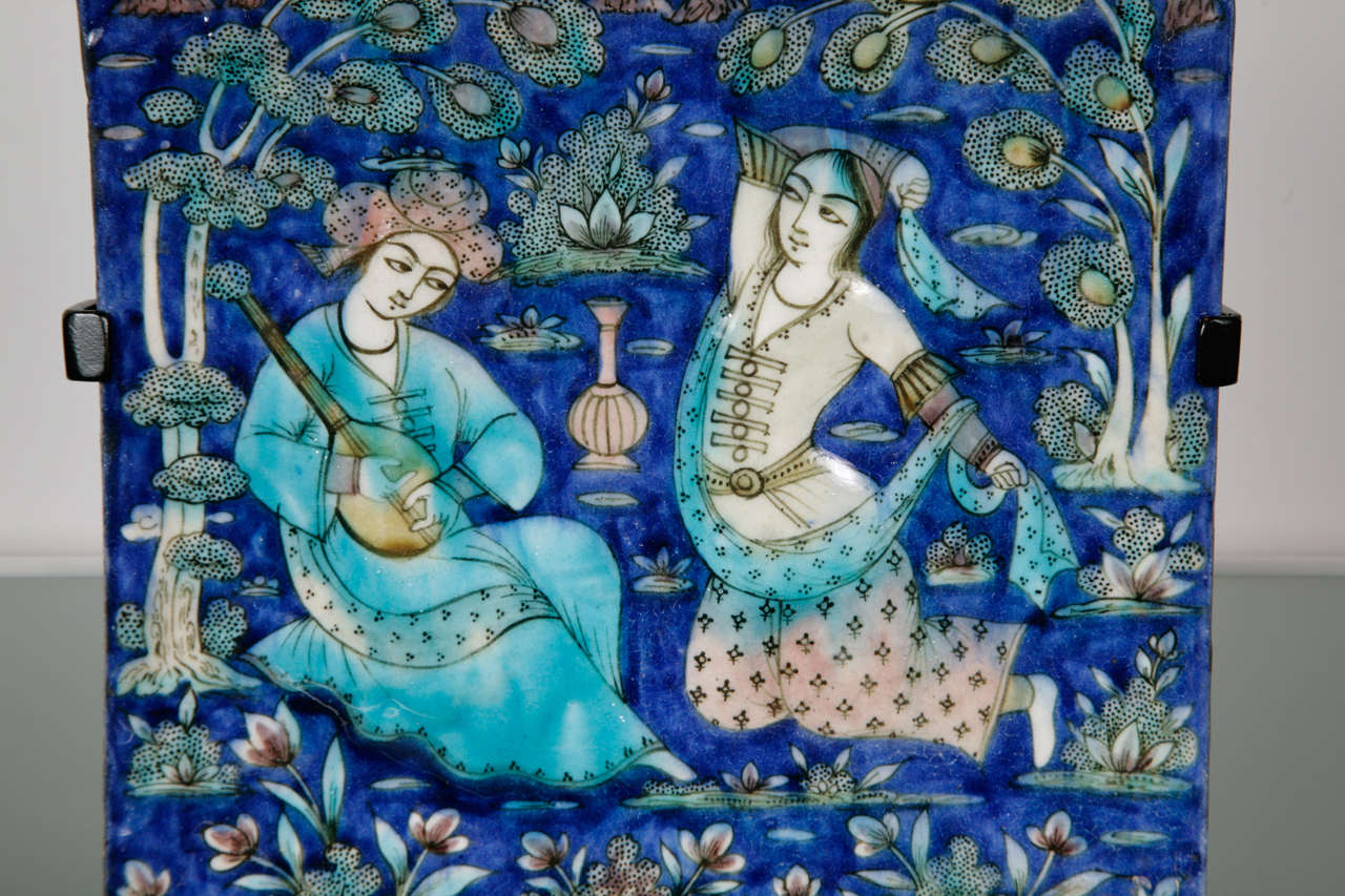 Persian Qajar tile, 19th century For Sale at 1stDibs
