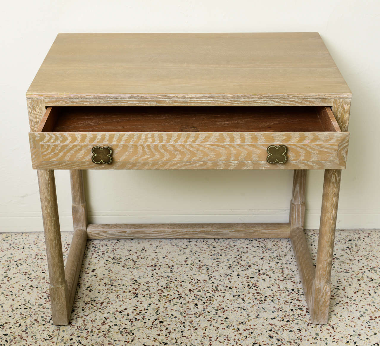 40s Cerused Oak Console/Writing Desk by Jamestown Lounge at 1stDibs