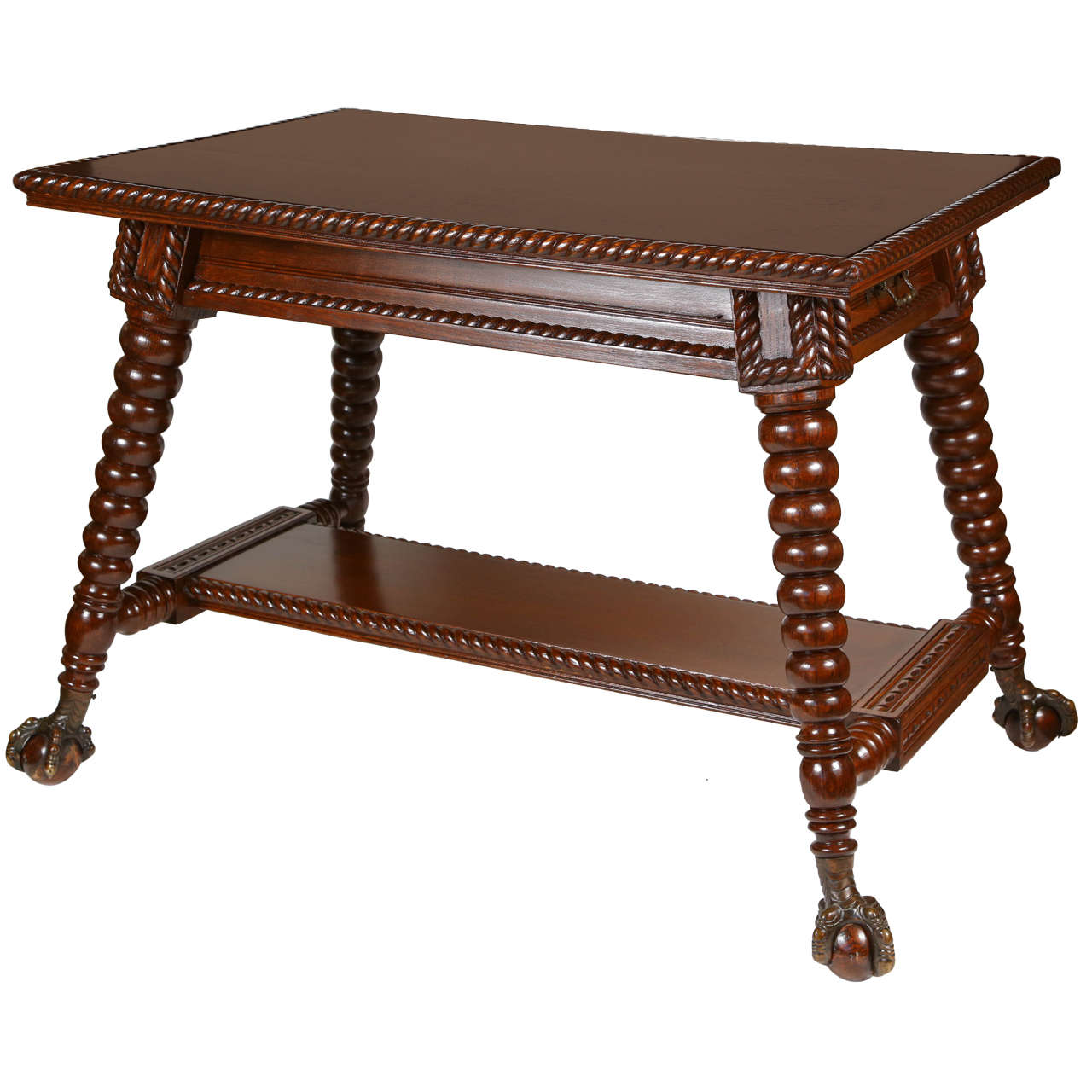 American Oak Library Table, circa 1890s at 1stDibs