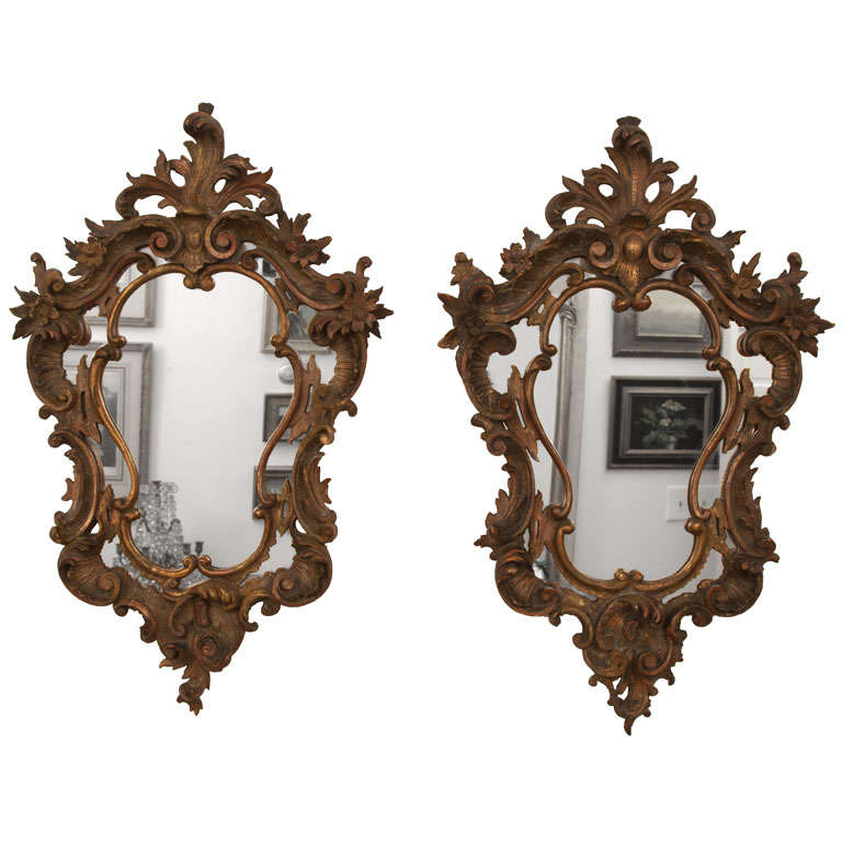 Pair of Venetian Rococo Mirrors at 1stDibs