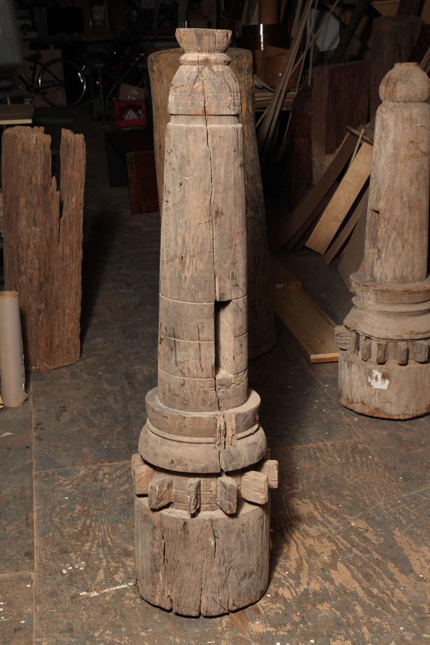 Very large solid teak wood Thai sugar cane grinder For Sale at 1stDibs