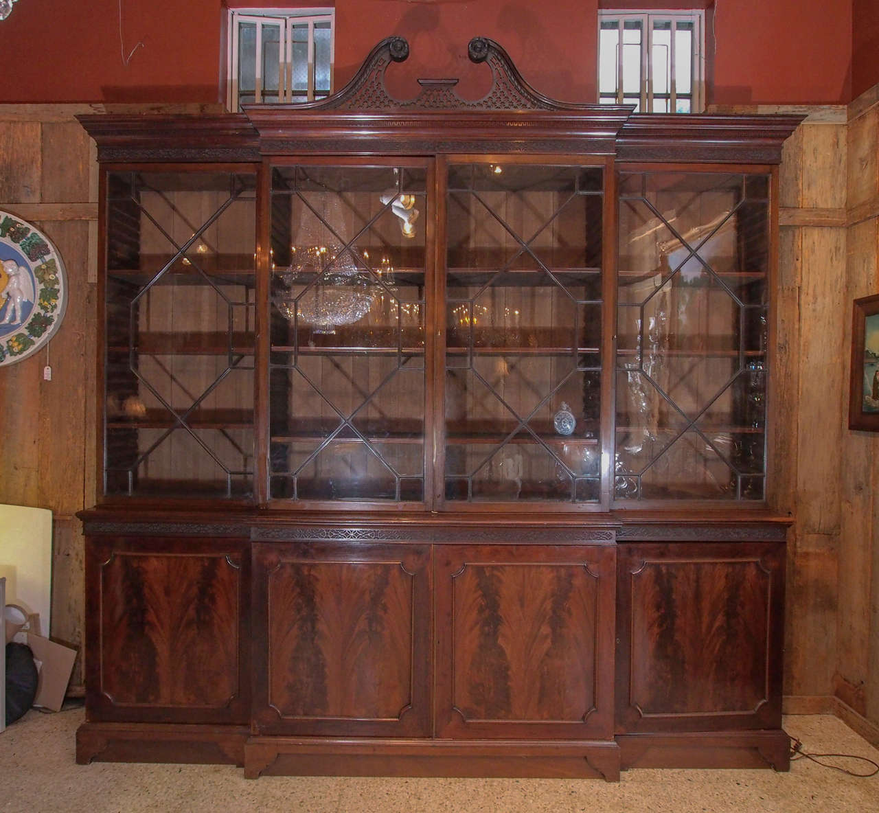 Antique English Victorian Breakfront at 1stDibs