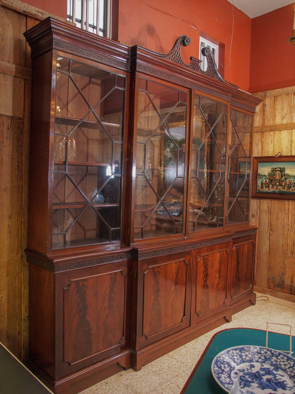 Antique English Victorian Breakfront at 1stDibs