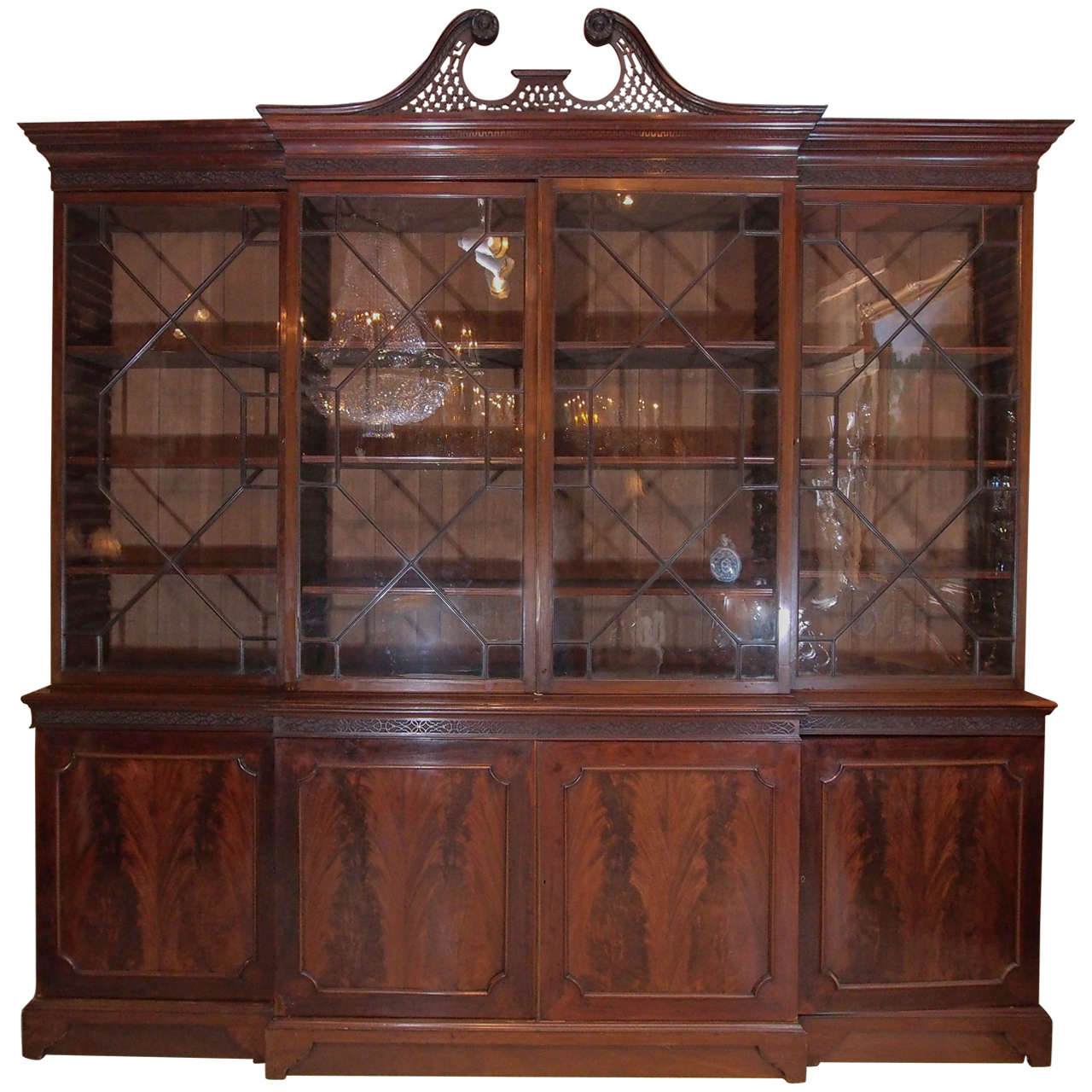 Antique English Victorian Breakfront at 1stDibs