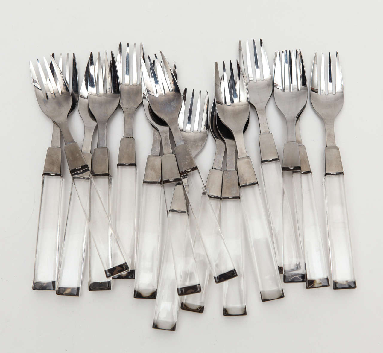 Lucite Handled Stainless Steel Flatware, Service for Sixteen at 1stDibs ...