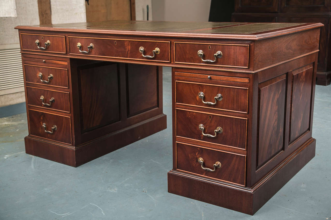 English Mahogany Pedestal Desk For Sale at 1stDibs | old english desk ...
