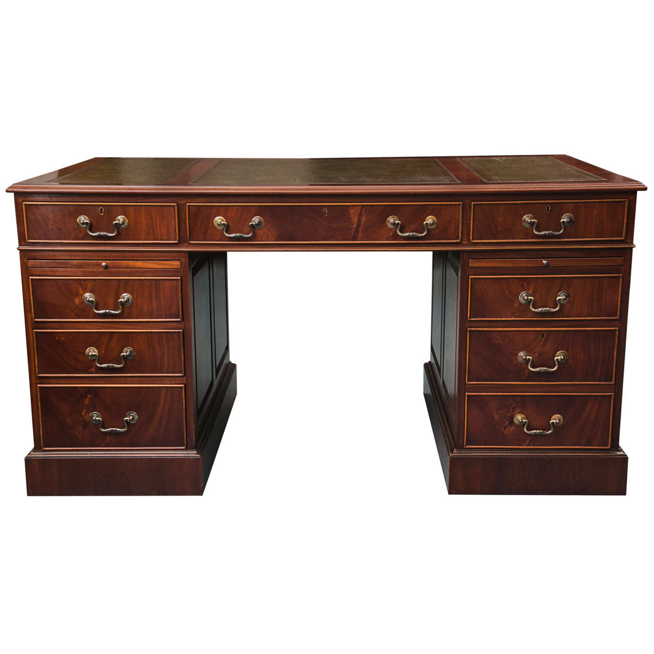 Edwardian Mahogany Pedestal Desk For Sale at 1stDibs