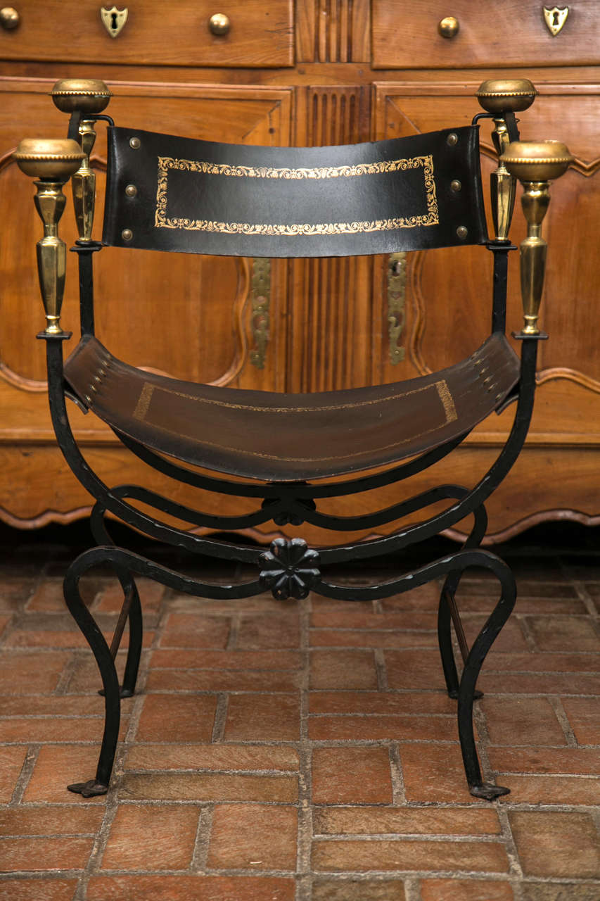 Italian Curule Armchair For Sale at 1stDibs | curule chair