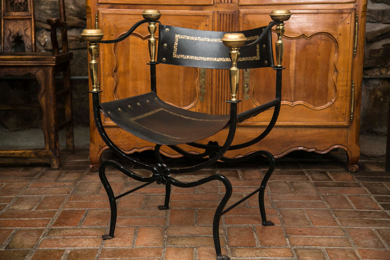 Italian Curule Armchair For Sale at 1stDibs | curule chair
