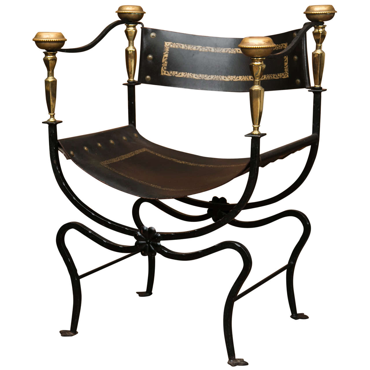 Italian Curule Armchair For Sale at 1stDibs | curule chair