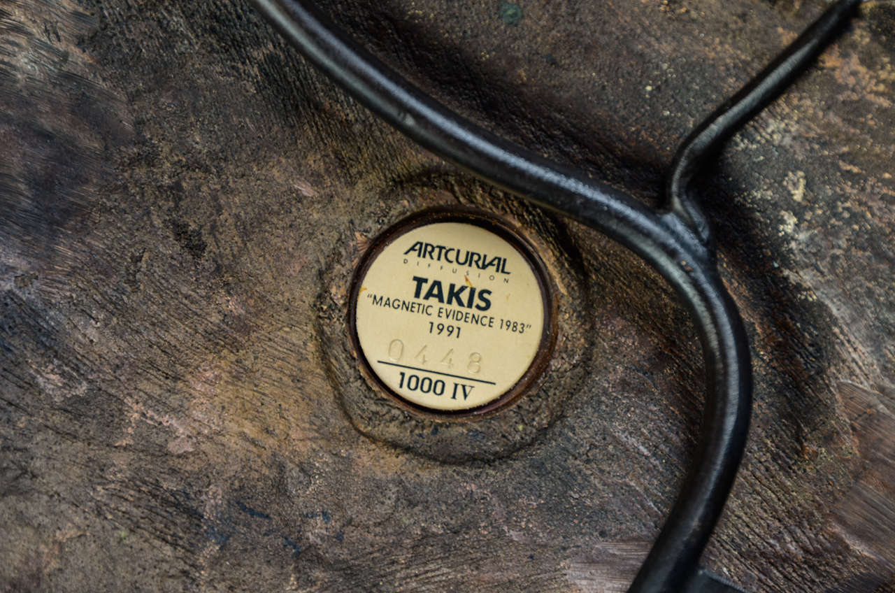 Takis, "Magnetic Evidence" Sculpture with Mobile Magnetic Pieces at ...