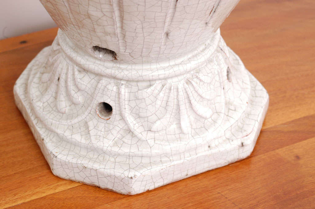Very Rare Hour-Glass Shape White Faience Brassaro 'Chauffage' For Sale ...