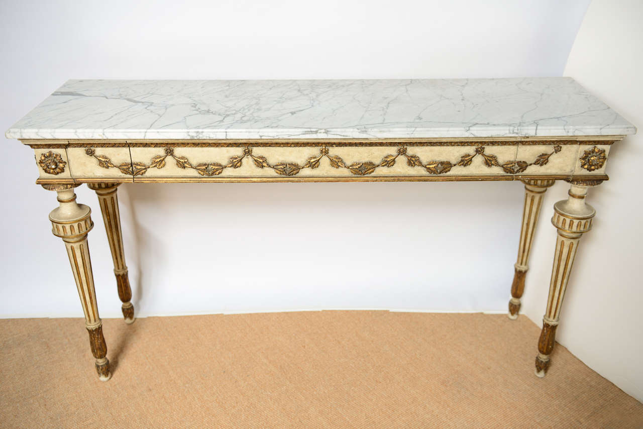 Italian Console with Marble Top at 1stDibs