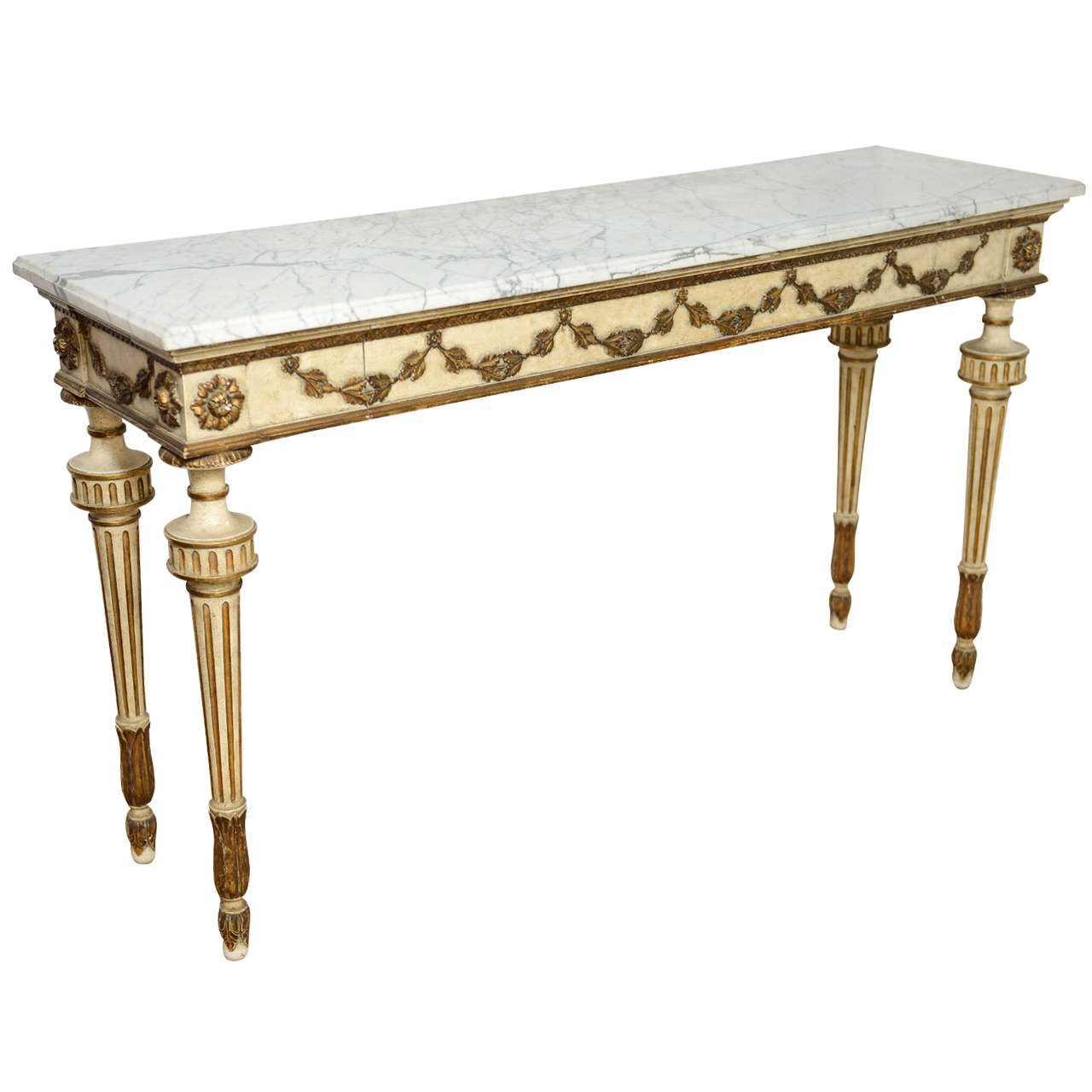 Italian Console with Marble Top at 1stDibs