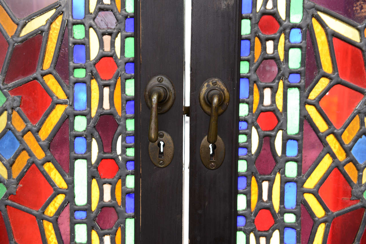 Pair of Stained Glass Library Doors at 1stDibs