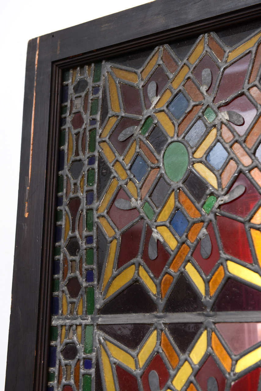 Pair of Stained Glass Library Doors at 1stDibs