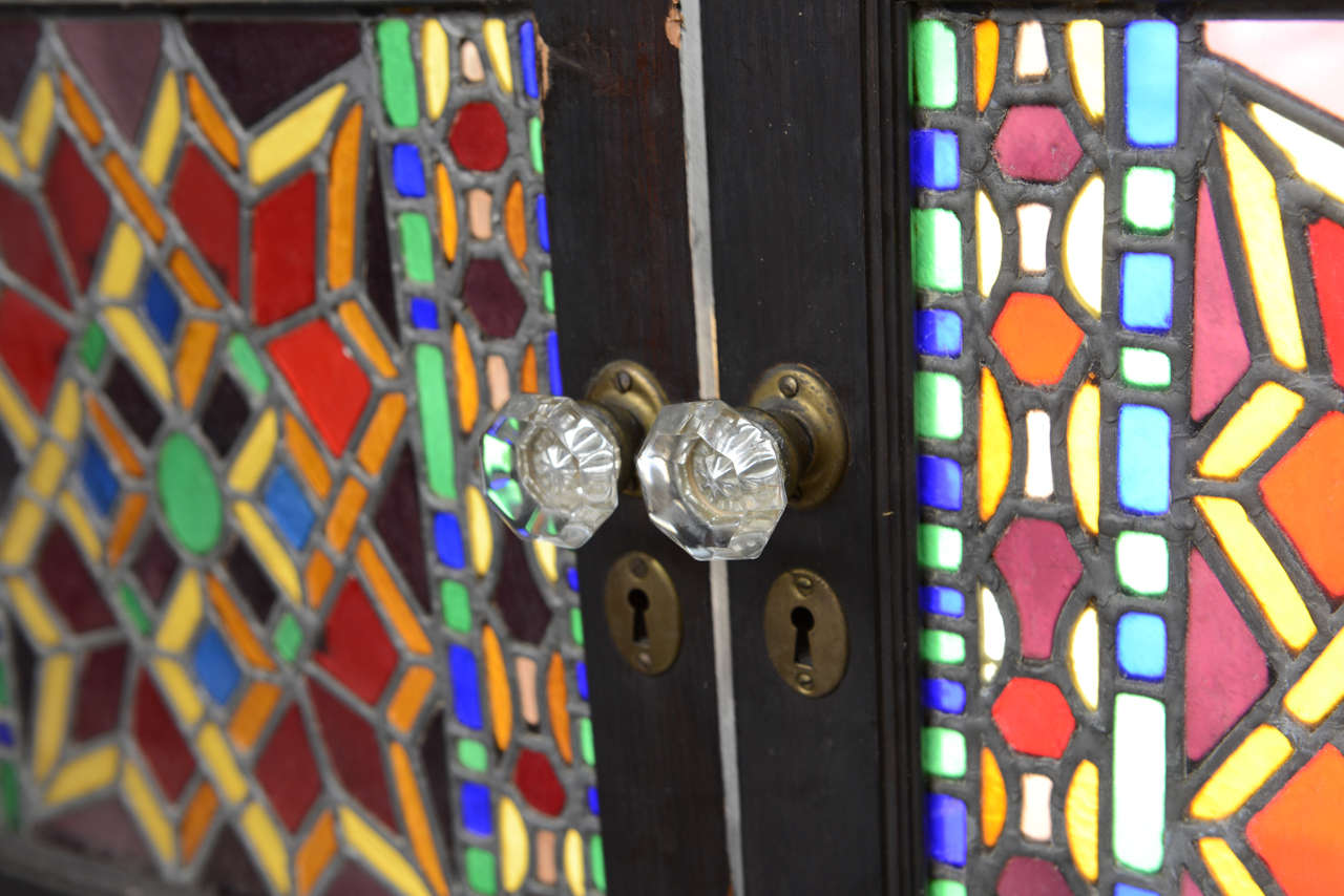 Pair of Stained Glass Library Doors at 1stDibs
