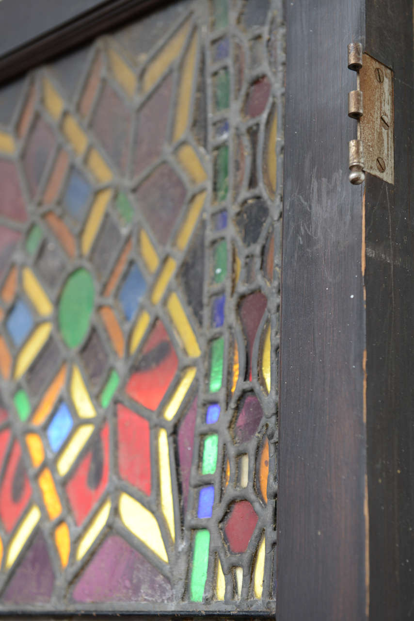 Pair of Stained Glass Library Doors at 1stDibs