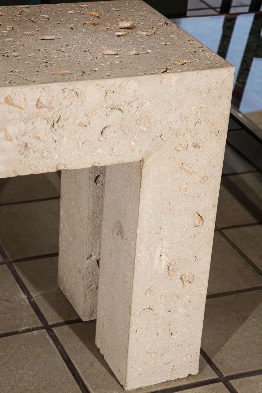 Fabulous Fossil Stone Console at 1stDibs | fossil stone console table