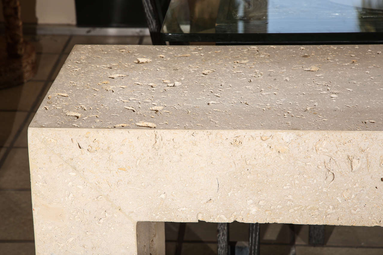 Fabulous Fossil Stone Console at 1stDibs | fossil stone console table