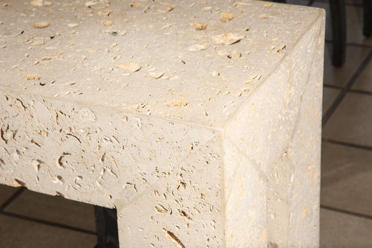 Fabulous Fossil Stone Console at 1stDibs | fossil stone console table