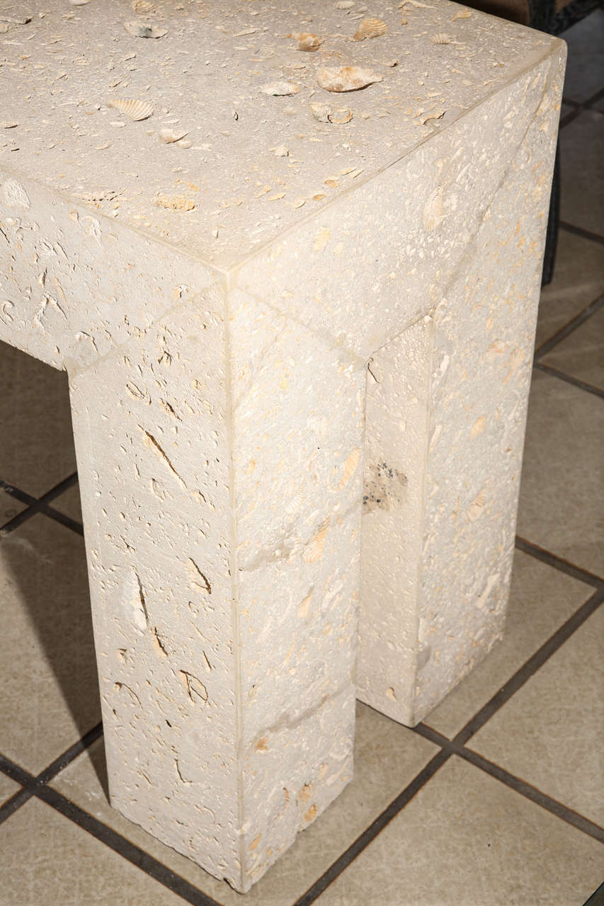 Fabulous Fossil Stone Console at 1stDibs | fossil stone console table