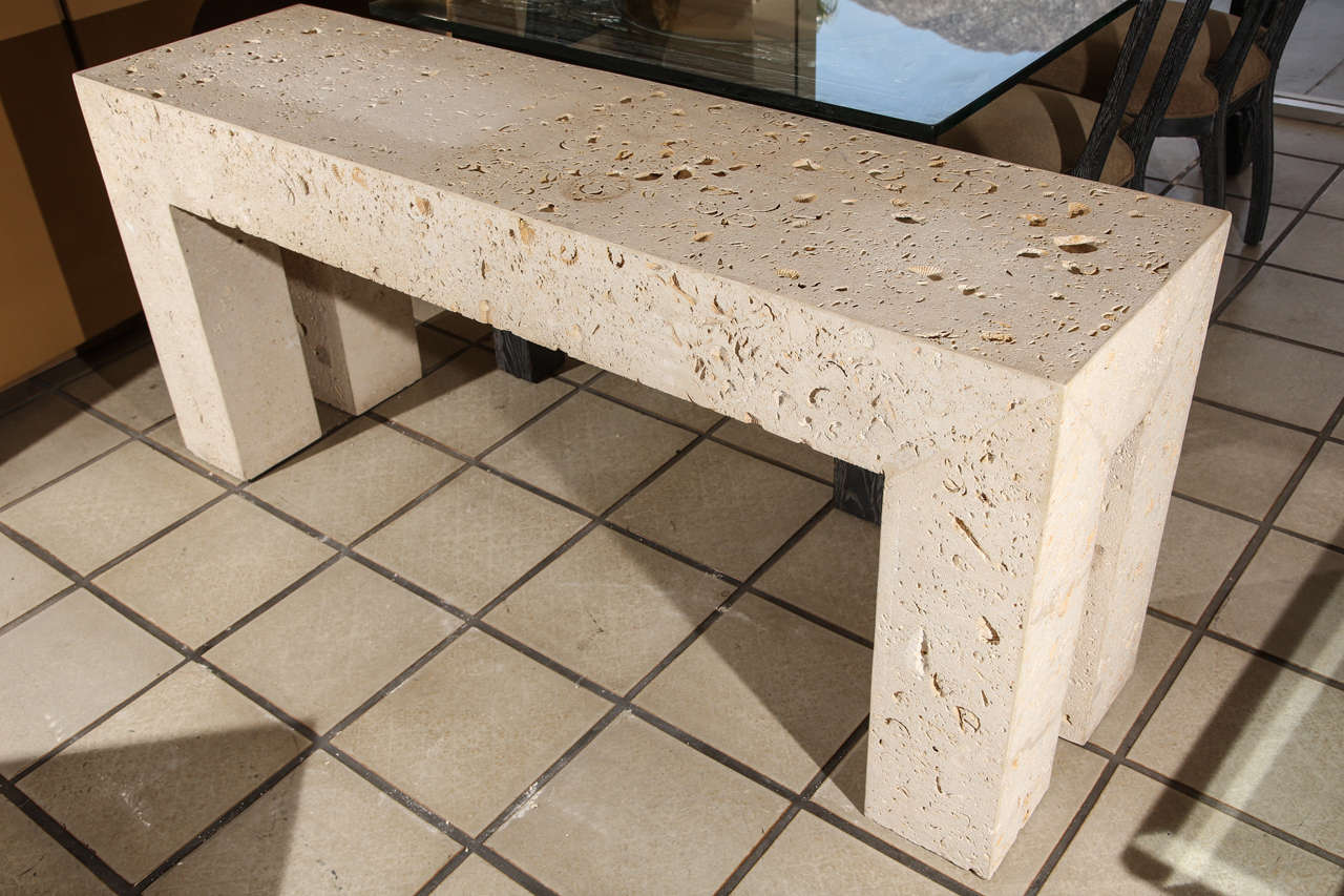 Fabulous Fossil Stone Console at 1stDibs | fossil stone console table