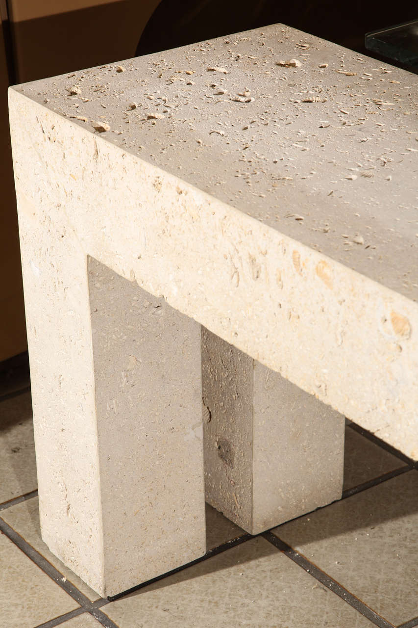 Fabulous Fossil Stone Console at 1stDibs | fossil stone console table
