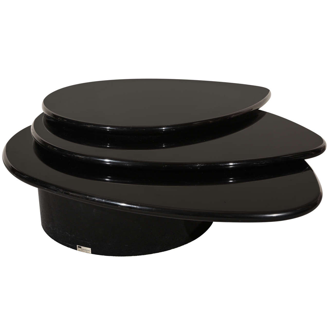 Black Lacquered Coffee table by Rougier at 1stDibs