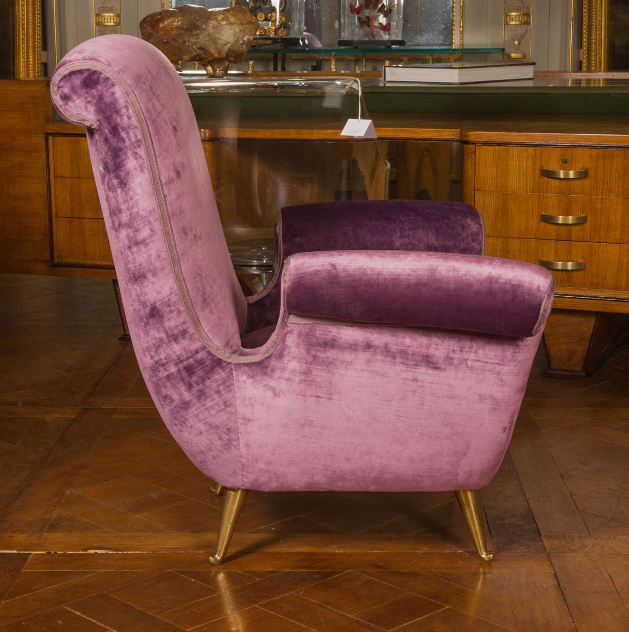 Beautiful Pair of Purple Armchairs at 1stDibs