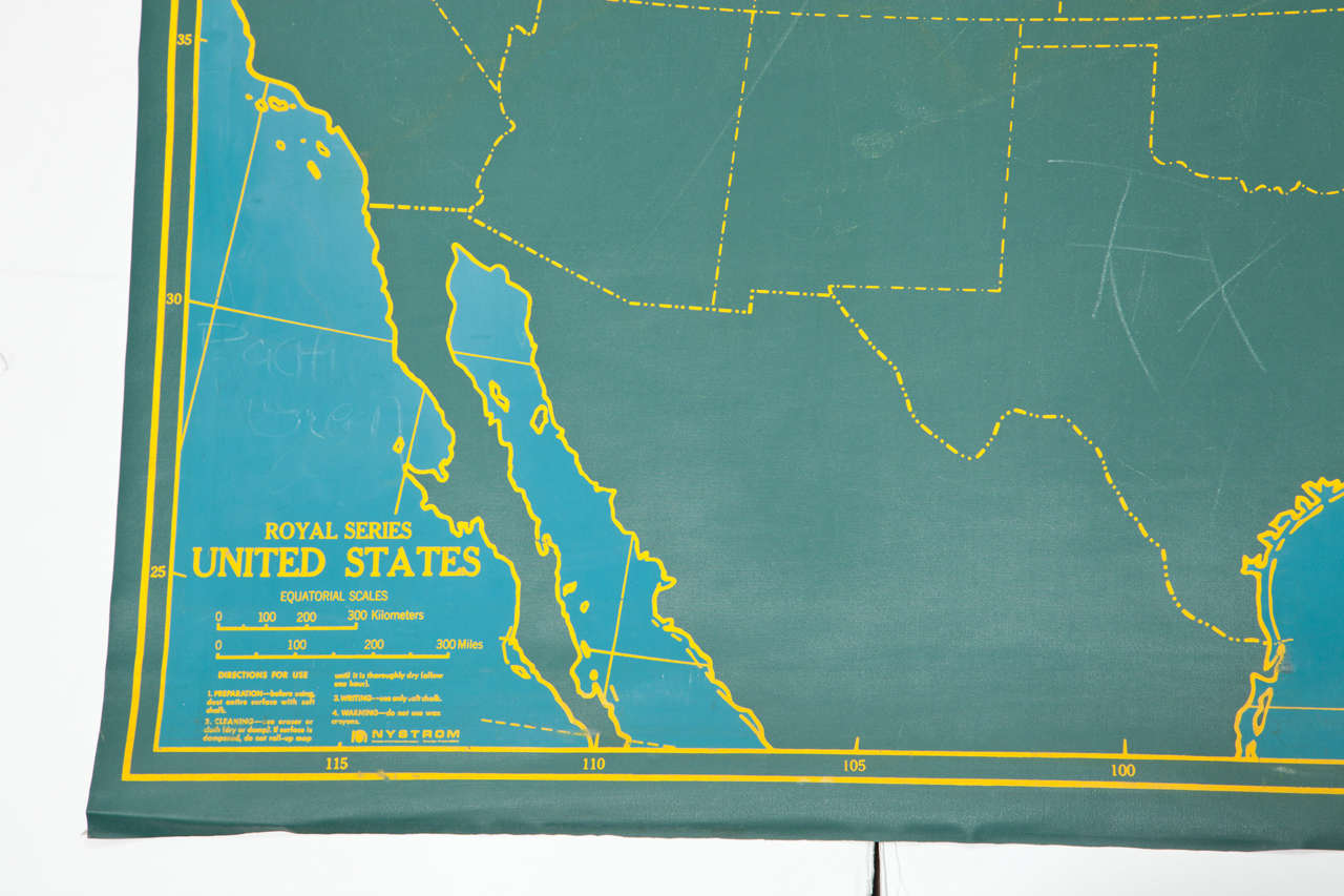 Vintage Roll Up Map by Denoyer Geppart at 1stdibs