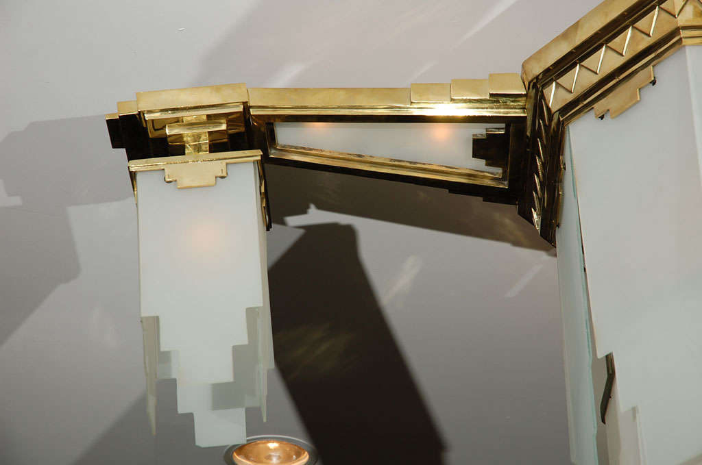 Grand Art Deco Chandelier Attributed to Gagneau For Sale at 1stDibs