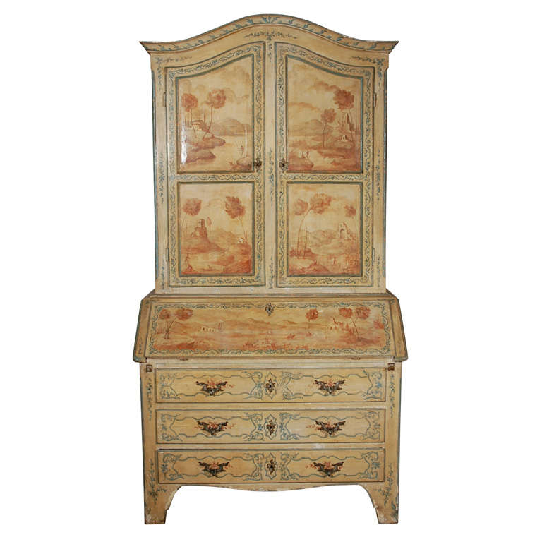 Painted Italian Secretary For Sale at 1stDibs