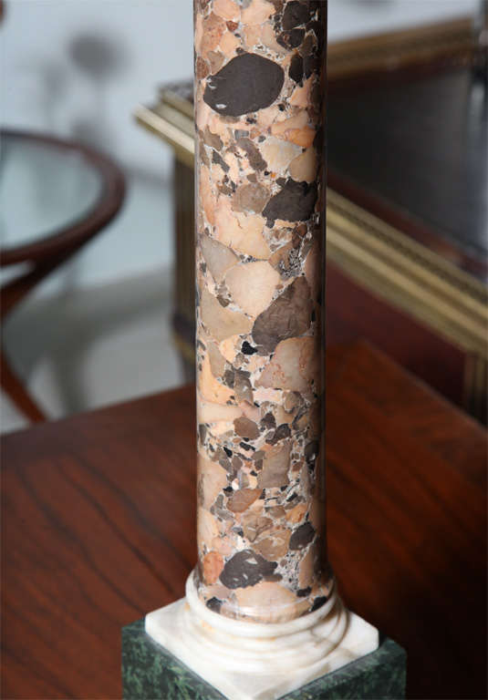 Pair of Grand Tour Columns in Porphyry, Breche and Alabaster For Sale ...