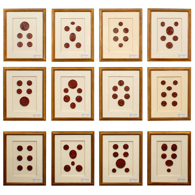 Set of 12 Red Intaglios at 1stDibs