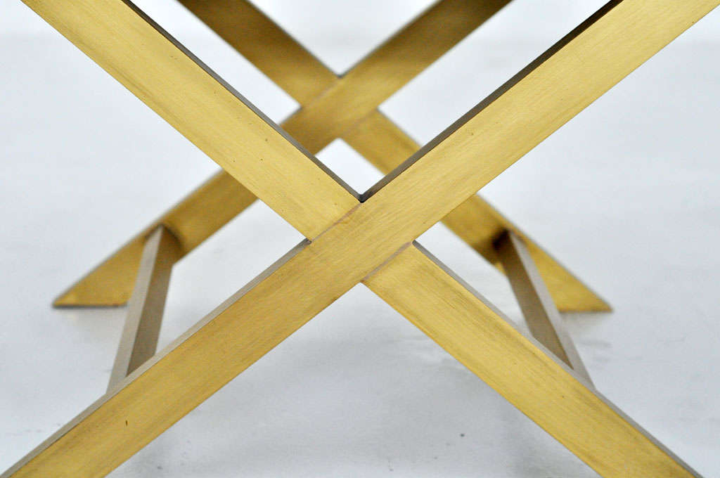 Italian brass X-base stools at 1stDibs