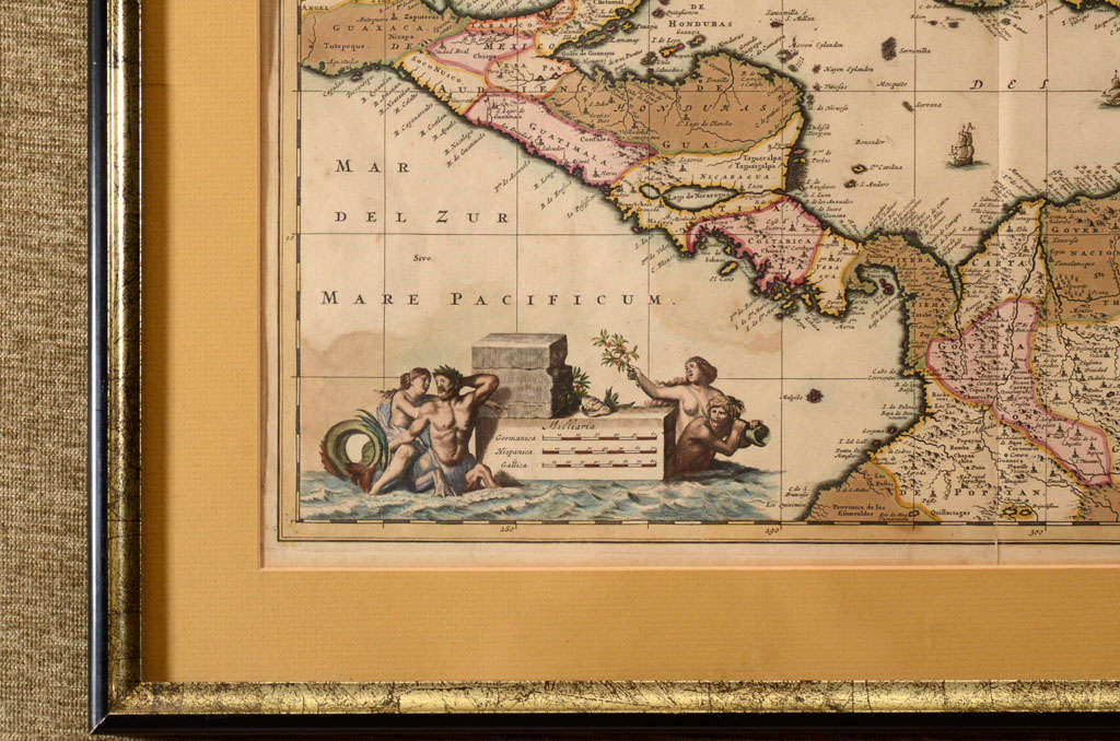 A Late 17th Century Handcolored Map of the Caribbean at 1stDibs