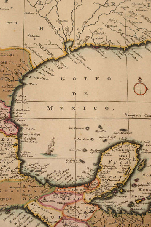A Late 17th Century Handcolored Map of the Caribbean at 1stDibs