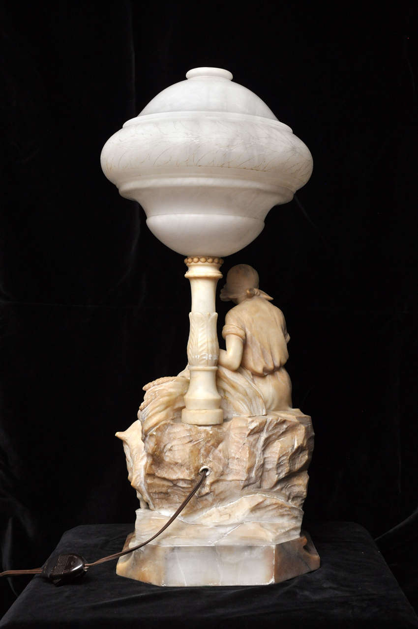 Neoclassical Alabaster Sculpture Lamp at 1stDibs | alabaster sculptures